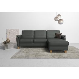 Ecksofa Home Affaire, B:244cm H:89cm T:163cm, grau, Luxus-Microfaser (100% Polyester);Struktur (100% Polyester);Luxus-Microfaser in Lederoptik (100%