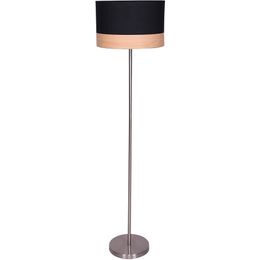 Salesfever Stehlampe "Jannes", 1, Ø 38cm H: 151cm, schwarz, Wohnzimmer, Leuchten, Dekor Lampenschirm in Holzoptik