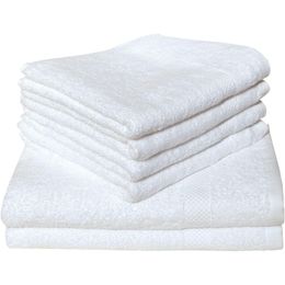 Handtuch Set Dyckhoff, wei&szlig;, Frottier, Obermaterial: 100% Baumwolle, Handtuch-Sets, "Planet", 4 Handt&uuml;cher (50x100cm), 2 Duscht&uuml;cher (70x140cm)