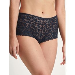 Calida Damen Panty "Natural Comfort Lace", Gr. XXS, blau, Spitze, Obermaterial: 92% Baumwolle, 8% Elasthan, unifarben, Unterhosen, elastische Spitze,