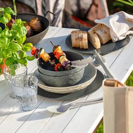Koziol Geschirr-Set "CLUB SET SKAGEN", 10 Stk., grau, Geschirr-Sets, sp&uuml;lmaschinengeeignet, melaminfrei, CO&sup2; neutrale Produktion