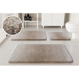 Badematte OTTO HOME, H:25mm, beige, Polyester, Badematten, "Utta", Badteppich, getuftet, mit modernem Farbverlauf, flauschig, hochflor