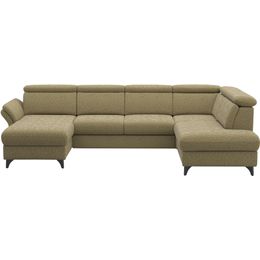 Sit & More Wohnlandschaft SIT & MORE, B:321cm H:84cm T:193cmolive, 100% Polyester, Sofas, "Glendale, U-Form", inkl. Kopfteilverstellung,wahlweise mit
