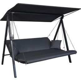 Hollywoodschaukel, B:210cm H:160cm T:145cm, grau, Angerer FREIZEITM&Ouml;BEL, Obermaterial: 100% Polyacryl, Garten, Hollywoodschaukeln, "Lounge Zip