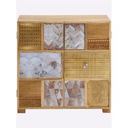 Kommode HEINE HOME, B:85cm H:85cm T:35cm, beige, MDF, Metall, Polyurethan, Sideboards