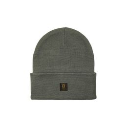 Only & Sons ONLY & SONS Herren Beanie "ONSISAAC FLAT KNIT LOGO BEANIE NOOS", grau, Basic, unifarben, Strick, Wolle, Mützen