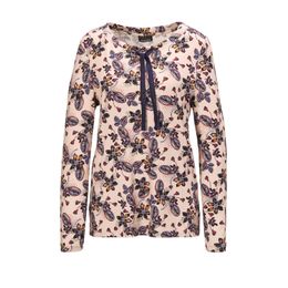 GOLDNER Damen Print-Shirt "Attraktives Druckshirt in einzigartigem Look", beige, Gr. 44, Obermaterial: 95% Viskose CV. 5% Elasthan EL., Shirts