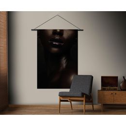Wandbild, B:100cm H:150cm T:2cm &Oslash;:2cm, bunt, Art for the home, Polyester, Wohnzimmer, Bilder, "Elegante Frau", Wandteppich XL