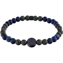 Tommy Hilfiger Damen Armband "TH85 BEADS LE", 18,5cm, Carbon Edelstahl, schwarz, Carbon, Edelstahl, Armbänder, mit Lapislazuli oder Hämatit