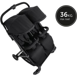 hauck Kinder Zwillingsbuggy "Swift X Duo, black", schwarz, Kinderwagen, extrem schmal