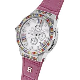 Haemmer Germany Damen Chronograph "GLORIOUS", rosa, Armbanduhren, Quarzuhr, Damenuhr, Datum, Stoppfunktion, Saphirglas, Lederarmband