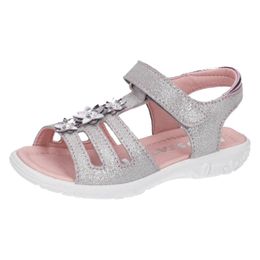 Ricosta Mädchen Sandale "Cleo WMS: mittel", Gr. 25, silber, Leder, festlich, Schuhe, Sommerschuh, Klettschuh, Sandalette, mit Klettverschlüssen