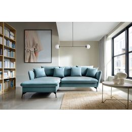 Ecksofa OTTO HOME, B:258cm H:91cm, blau, 100% Polyester;PU-Schaum und Nosag-Federung.;Federung Ottoman : 12 x Feder Type B 1650mm;Ferderung 2 Sitzer: