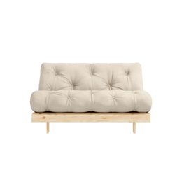 Daybett Karup Design, B:140cm H:85cm, beige, Bezug: 75% Baumwolle, 25% Leinen, , Daybetten, "Daybett Roots Schlafsofa – Gästebett & Sofa aus