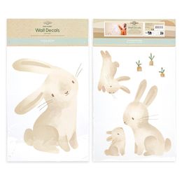Little Dutch Wandsticker "Baby Bunny", B/H/T: 60cm x 42cm x 0,1cm, bunt, Wandtattoos, Little Dutch - Luxus-Wandaufkleber - Baby Bunny - Braun/Weiß -
