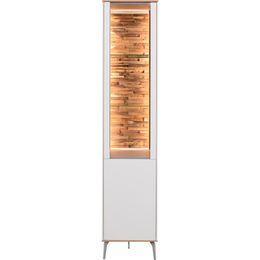 Mäusbacher Standvitrine MÄUSBACHER, B:43cm H:193cm T:42cm, weiß, Schränke, "Faro", Faro Standvitrine B 43 cm, inkl. Beleuchtung, Push to open, Metallfüße