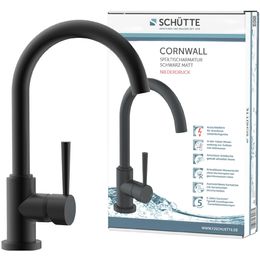 Schütte Spültischarmatur SCHÜTTE, B:22cm H:34cm T:18,6cm Ø:6cm, schwarz, Messing, Küche, Armaturen, "Cornwall", Niederdruck, 360 schwenkbarer Wasserhahn,
