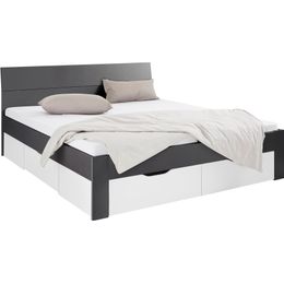 Bett Rauch, B:185cm H:90cm L:209cm, weiß, Schlafzimmer, Betten, "Einzelbett Doppelbett Stauraum FLEXX Breiten 90/140/180 cm", Einzelbett Doppelbett