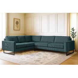Ecksofa Home Affaire, B:290cm H:85cm T:250cm, blau, 92% Polyester, 8% Nylon, Wohnzimmer, Sofas, "Pinto, XXL, 250/290 cm, langer Schenkel, Ottomane",