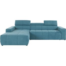 Ecksofa DOMO collection, B:289cm H:80cm T:175cm, blau, Luxus-Microfaser in Antikleder-Optik (100% Polyester);Luxus-Microfaser (100%