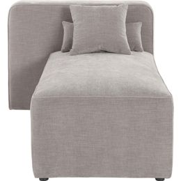 Ottomane Home Affaire, B:100cm H:76,5cm T:153cm, grau, 100% Polyester, Sofas, "Sundstrup", Modulserie, individuelle Zusammenstellung