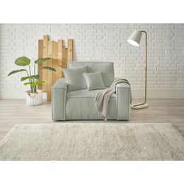 Loveseat OTTO HOME, B:120cm H:85cm T:86cm, grün, Bezugstoff aus 90% recyeltem Material ;Aqua Clean ;Gramatur 580g/qm +/- 5%, Sessel, "FINNLEY,