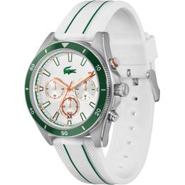 Lacoste Damen Chronograph "MAINSAIL", wei&szlig;, Armbanduhren, Armbanduhr, Quarzuhr, Herrenuhr, Tag, Stoppfunktion, Silikonarmband