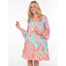 Zwillingsherz Damen Sommerkleid ""Power Farben"", bunt, Gr. LXL, gemustert, Web, Obermaterial: 100% Baumwolle, Kleider, mit Tasseln, Trompeten &Auml;rmeln