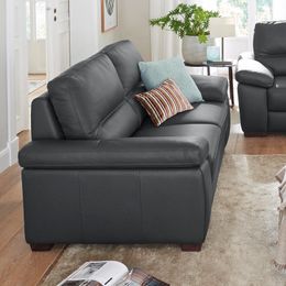 3-Sitzer Calia italia, B:210cm H:92cm T:97cm, schwarz, Leder SORRENTO - 100% Leder;Leder BULL - 100% Leder, Sofas, "Gaia, hochwertiges Ledersofa mit