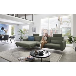 Ecksofa DIE PLANBAR, B:305cm H:87cm T:180cm, grün, 95%Polyester;5% Nylon, Wohnzimmer, Sofas, "MP-IN23147 L-Form", Kaltschaumpolsterung, softer Sitz &