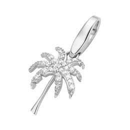 Damen Charm Blume "Palme mit Zirkonia, Silber 925", wei&szlig;, Giorgio Martello MILANO, Silber 925 (Sterlingsilber), Charms