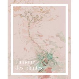 Bild Komar, B:40cm H:50cm, rosa, Holz, Papier, Wohnzimmer, Bilder, "PLANT ART L'amour des plantes", Wandbild zur Dekoration - ohne Rahmen