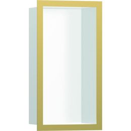 Hansgrohe XtraStoris Wandnische 56096990 30x15x10cm, mit Designrahmen, mattwei&szlig;, polished gold optic
