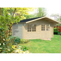 Gartenhaus Palmako, beige, Massivholz, Gartenh&auml;user, "B_ritta", 17,5 qm