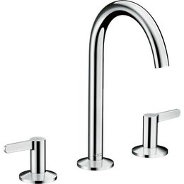 Hansgrohe Axor One 3-Loch-Waschtischarmatur 48050000 Ausladung 140mm, mit Push-Open Ablaufgarnitur, chrom