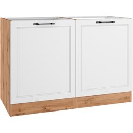Sp&uuml;lenschrank KOCHSTATION, B:120cm H:82cm T:60cm, wei&szlig;, Holzwerkstoff, MDF, K&uuml;che, Schr&auml;nke, "KS-Lana", Breite 120 cm