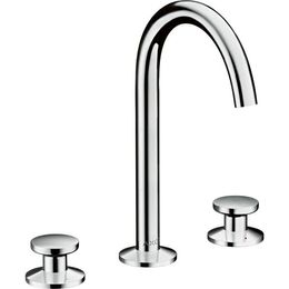 Hansgrohe Axor One 3-Loch-Waschtisch-Armatur 48070000 Ausladung 140mm, mit Push-Open Ablaufgarnitur, chrom