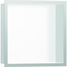 Hansgrohe XtraStoris Wandnische 56099800 30x30x10cm, mit Designrahmen, mattwei&szlig;, Edelstahl optic