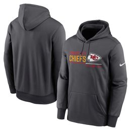 Nike Damen Kapuzenpullover "Nike Hoodie Kansas City Chiefs Nike Therma", grau, Gr. L, 100% Polyester, Pullover