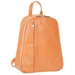 Samantha Look Damen Cityrucksack, orange, Leder, Rindsleder, Rucks&auml;cke, Echt Leder, Made in Italy