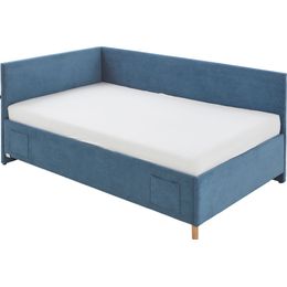 Meise M&ouml;bel Kinderbett MEISE.M&Ouml;BEL, B:100cm L:210cm, blau, Betten, "COOL II", Polsterbett wahlweise mit Bettkasten, Jugendbett inkl. USB Anschl&uuml;sse