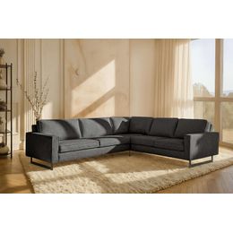 Ecksofa Home Affaire, B:290cm H:85cm T:250cmdunkelgrau, 100% Polyester, Wohnzimmer, Sofas, "Pinto, XXL, 250/290 cm, langer Schenkel, Ottomane", Cord,