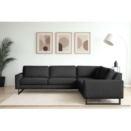 Ecksofa Home Affaire, B:290cm H:85cm T:250cmdunkelgrau, 100% Polyester, Wohnzimmer, Sofas, "Pinto, XXL, 250/290 cm, langer Schenkel, Ottomane", Cord,