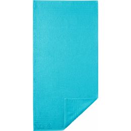 Badet&uuml;cher Egeria, B:70cm L:140cm, blau, Walkfrottee, Obermaterial: 100% Baumwolle, Handt&uuml;cher, "Madison", Uni-Programm mit Streifenbord&uuml;re, reine