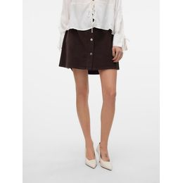 Véro Moda VERO MODA Damen Cordrock "VMETTA HR SHORT CORD SKATER SKIRT NOOS", braun, Gr. XL, unifarben, Cord, Obermaterial: 98% Baumwolle, 2% Elasthan, Röcke