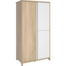 Kleiderschrank GALIPETTE, B:98cm H:185cm T:57cm, braun, Spanplatte, Schränke, "Sacha", Kollektion für Kinder von 0 bis 5 Jahre und +