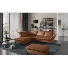 Sit & More Ecksofa SIT & MORE, B:288cm H:88cm T:242cm, braun, 100% Polyester, Wohnzimmer, Sofas, "Leandro L-Form", Wahlweise mit Bett-, Kopfteil - und