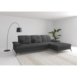 Sit & More Ecksofa SIT & MORE, B:279cm H:90cm T:185cm, grau, 95% Polyester, 5% Polyamid, Wohnzimmer, Sofas, "Amica, L-Form, inkl. Sitztiefenverstellung &