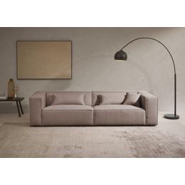 3-Sitzer, B:275cm H:66cm T:101cm, braun, LeGer Home by Lena Gercke, 100% Polyester, Sofas, "PIARA, Couch mit Kedernaht, Sofa in Cord, Leinenoptik o.
