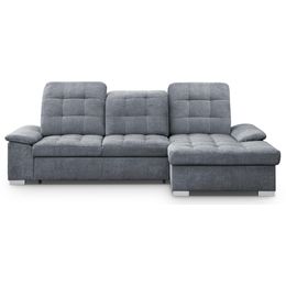 Ecksofa WERK2, B:264cm H:105cm T:170cm, grau, 95% Polyester, 5% Nylon, Wohnzimmer, Sofas, "Carmen, mit Bettfunktion & Bettkasten, optional